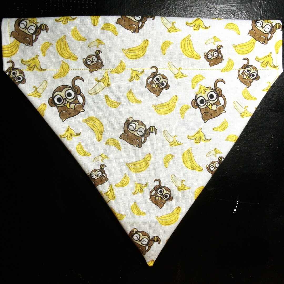 Reversible Cute Monkeys and Bananas / Realistic Bananas Pet Bandana ...