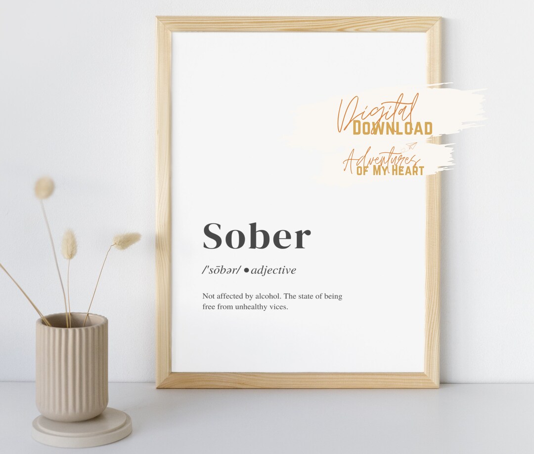 Sober Dictionary - Recovery Wall Art - Sobriety Printable Gift [digital ...
