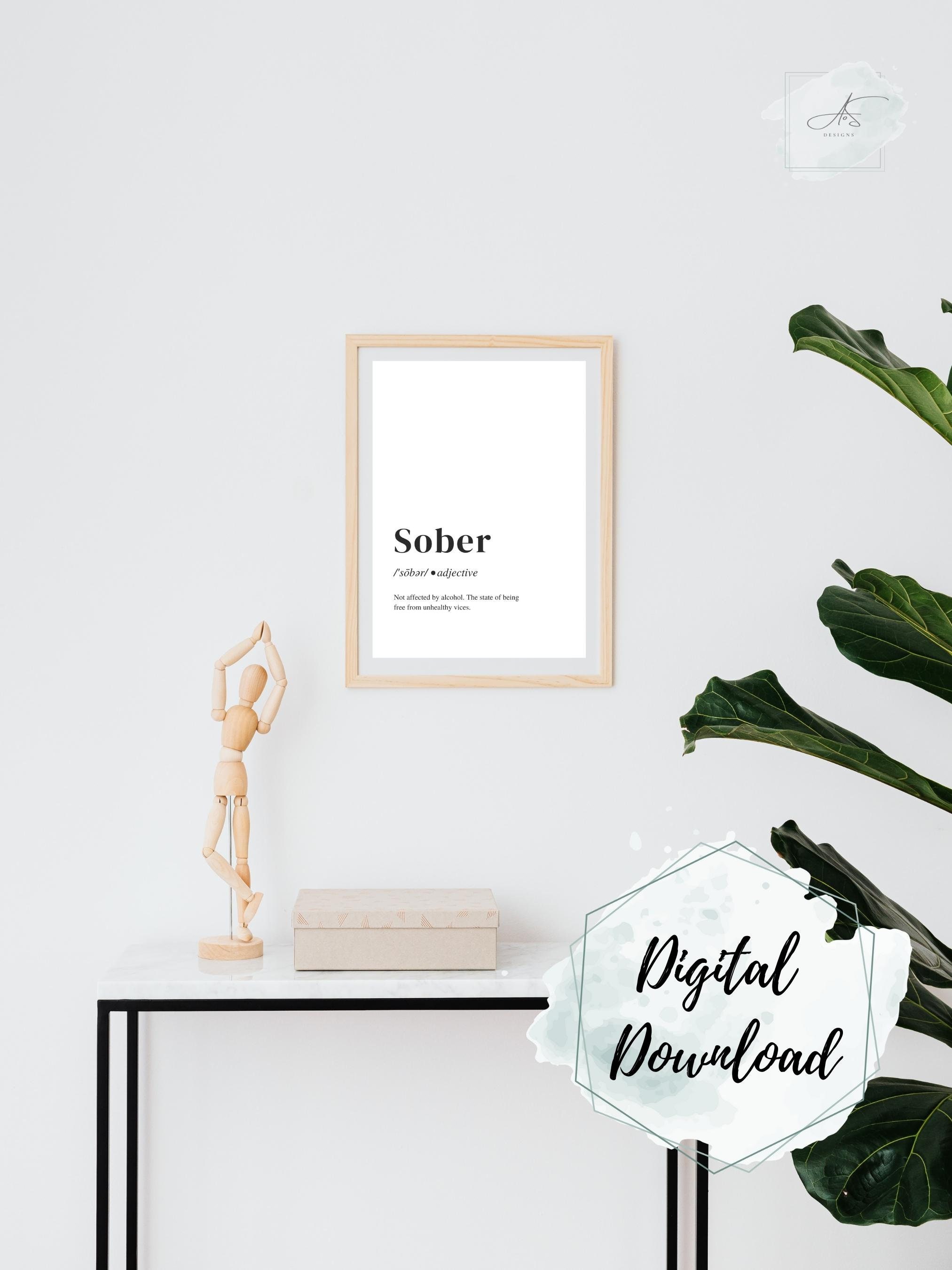 Sober Dictionary - Recovery Wall Art - Sobriety Printable Gift [digital ...