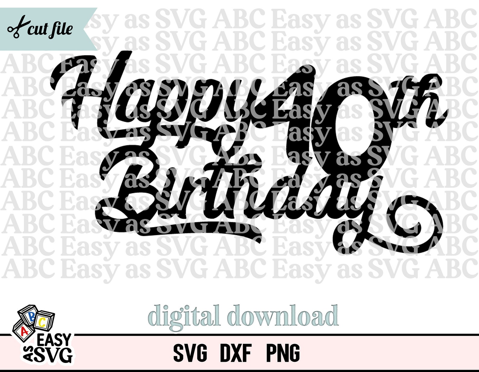 Happy 40th Birthday Cake Topper SVG Forty Svg 40 Svg Happy - Etsy Canada