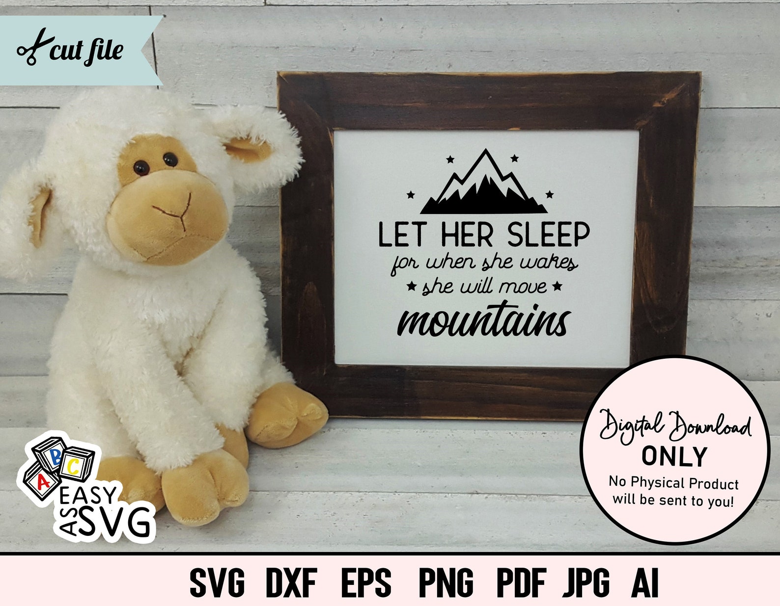 Let Her Sleep SVG Girl Nursery SVG Newborn SVG Girl Saying | Etsy