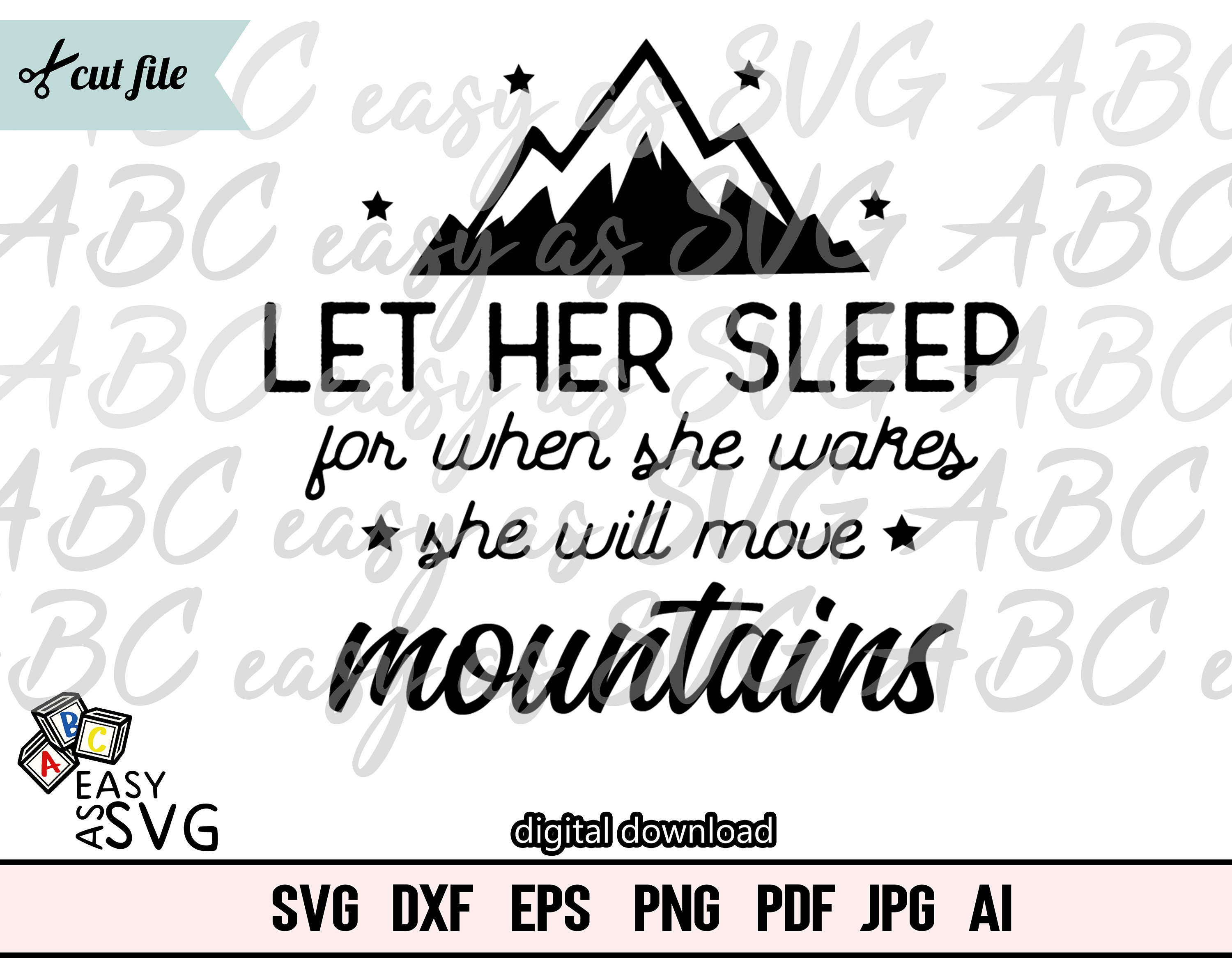 Let Her Sleep SVG Girl Nursery SVG Newborn SVG Girl Saying | Etsy
