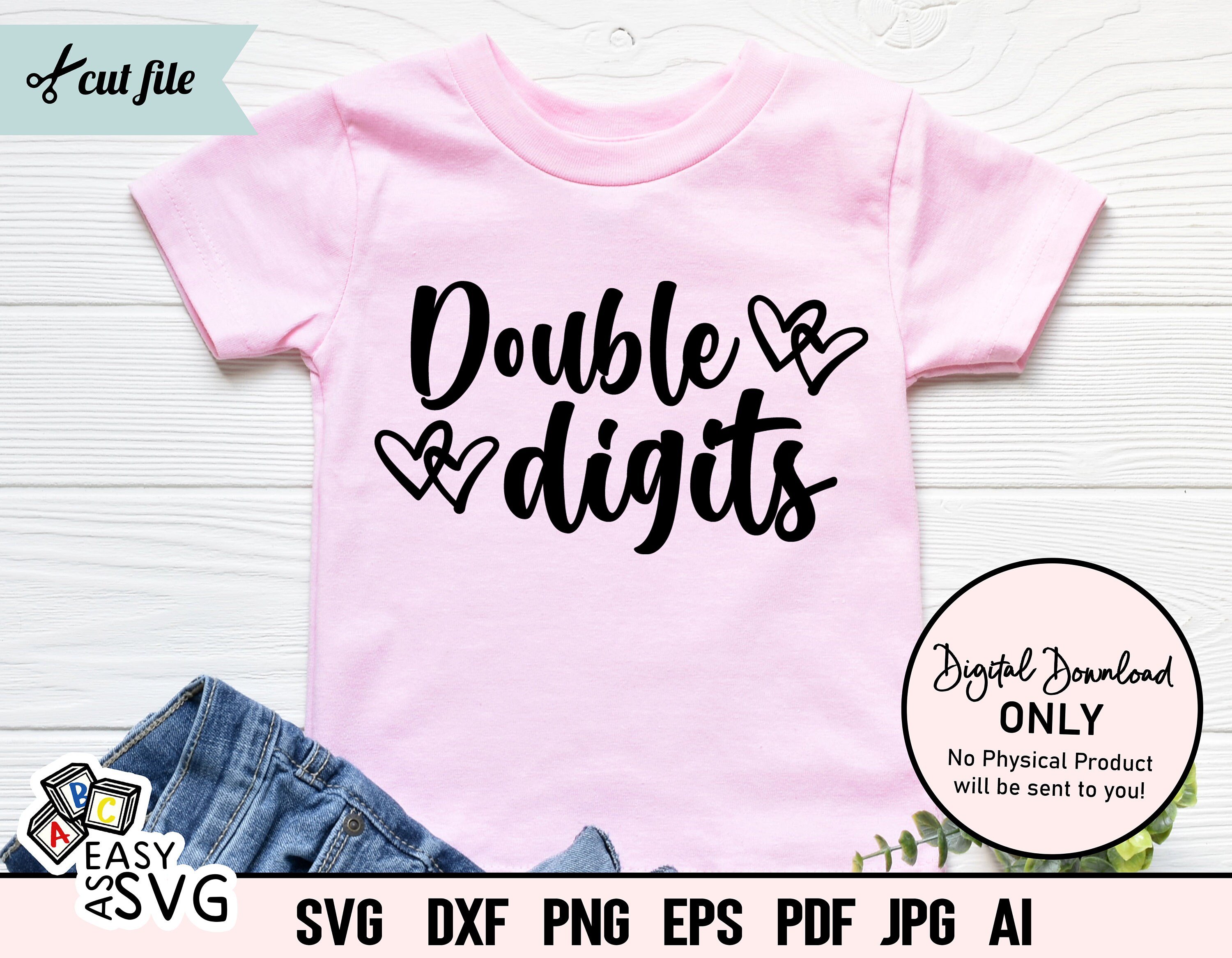 Double Digits SVG 10th Birthday SVG Girl Birthday Svg Cute - Etsy