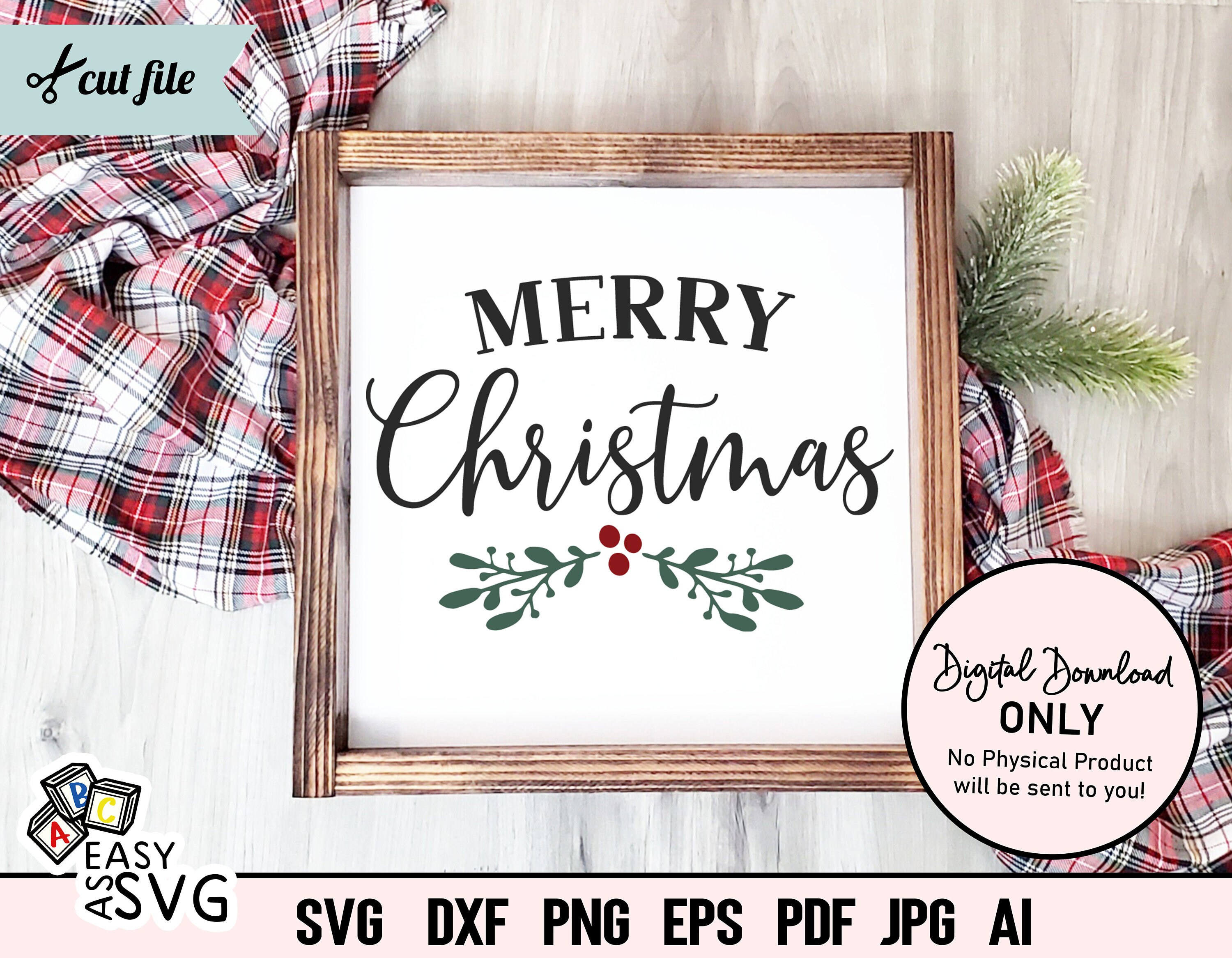Merry Christmas SVG Rustic Christmas SVG Christmas Sign Svg - Etsy