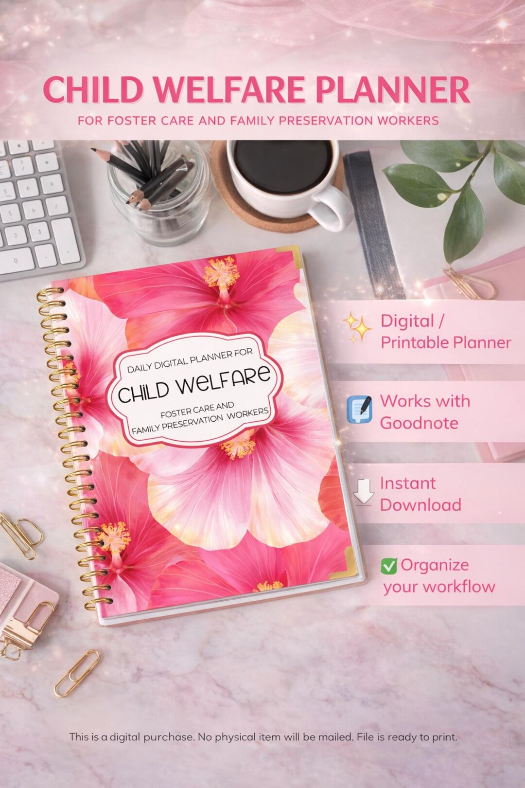 Printable Social Work Planner for Child Welfare Case Managers | Foster ...