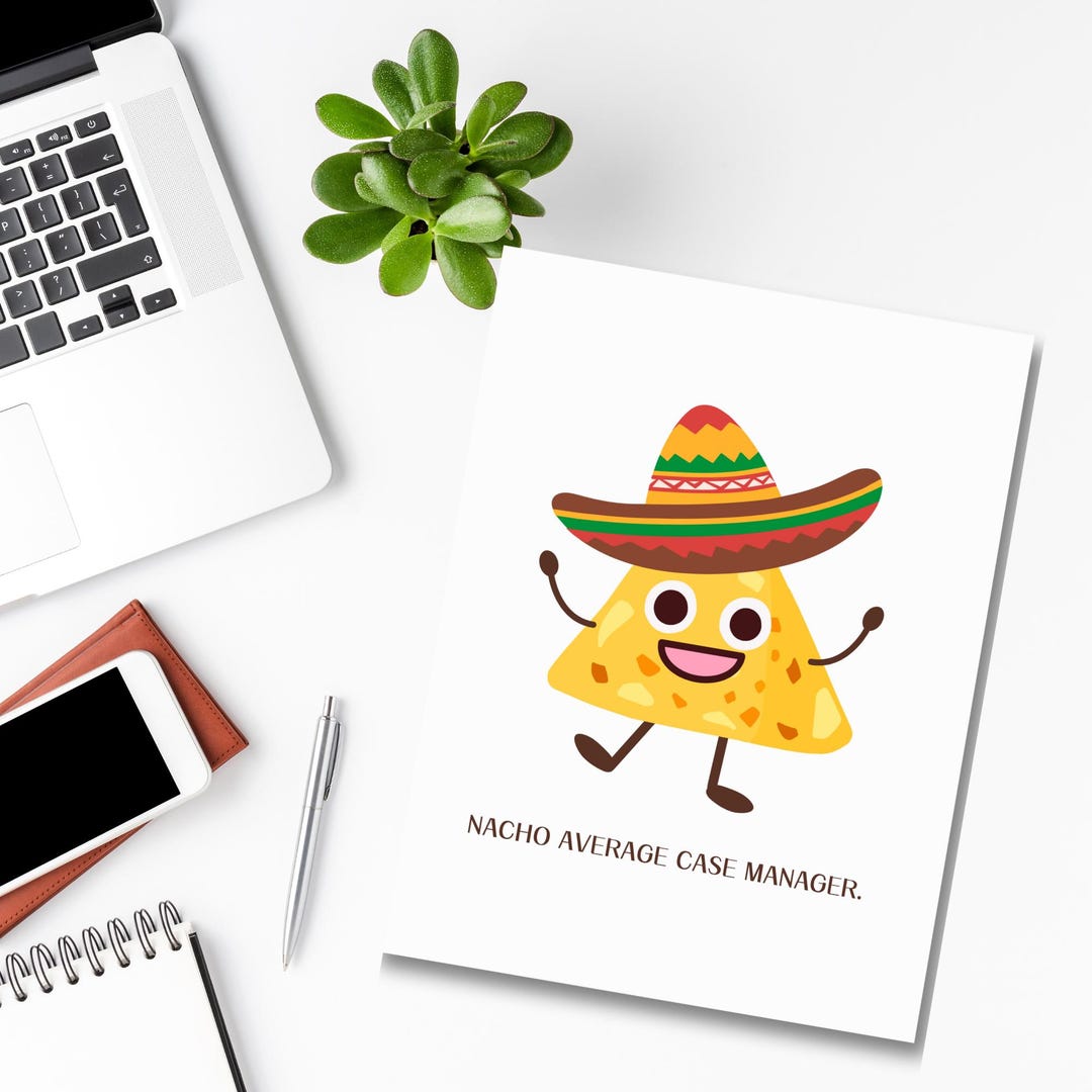 Nacho Average Case Manager Thank You Card (printable Digital Download ...