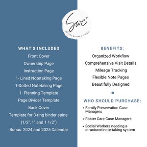 2025 Case Manager Planner: Child Welfare, Foster Care (PDF) - Etsy