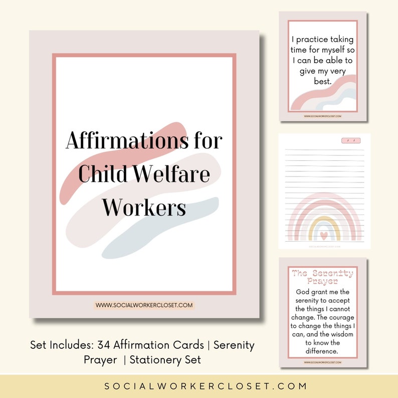 Boho Affirmation Cards for Social Workers: Daily Quotes (PDF Download ...