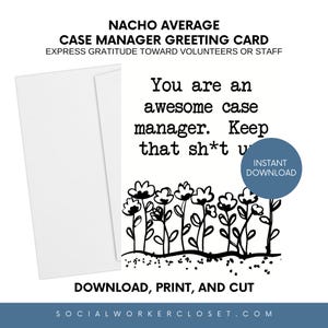 Funny Case Manager Thank You Card: Appreciation Gift (instant Download ...