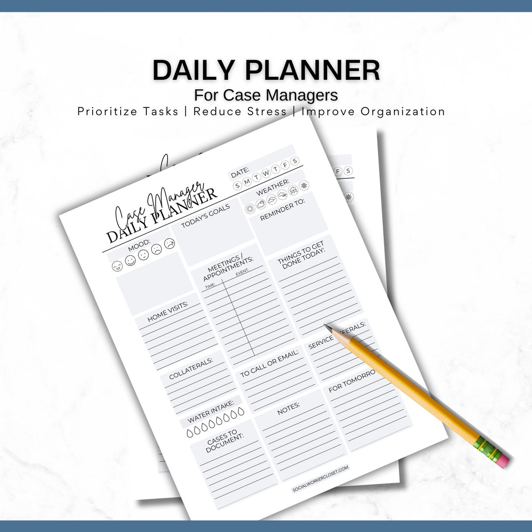 Case Manager Daily Planner: Task To-do List (PDF) - Etsy