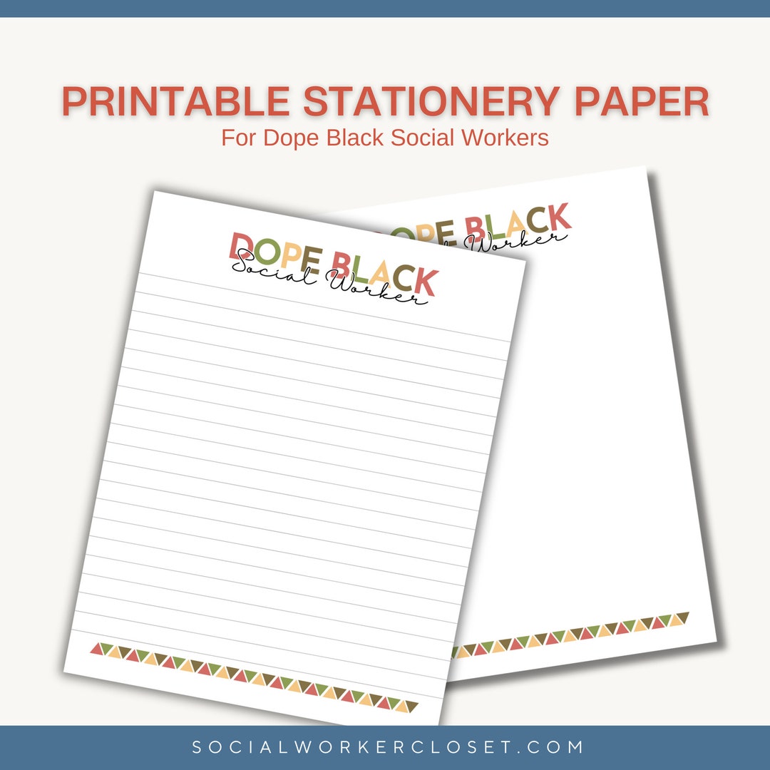 Dope Black Social Worker Stationery Set Writing Paper for Social ...