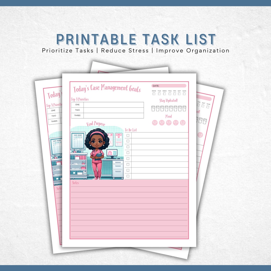 Printable to Do List for Case Managers Checklist Productivity Planner ...