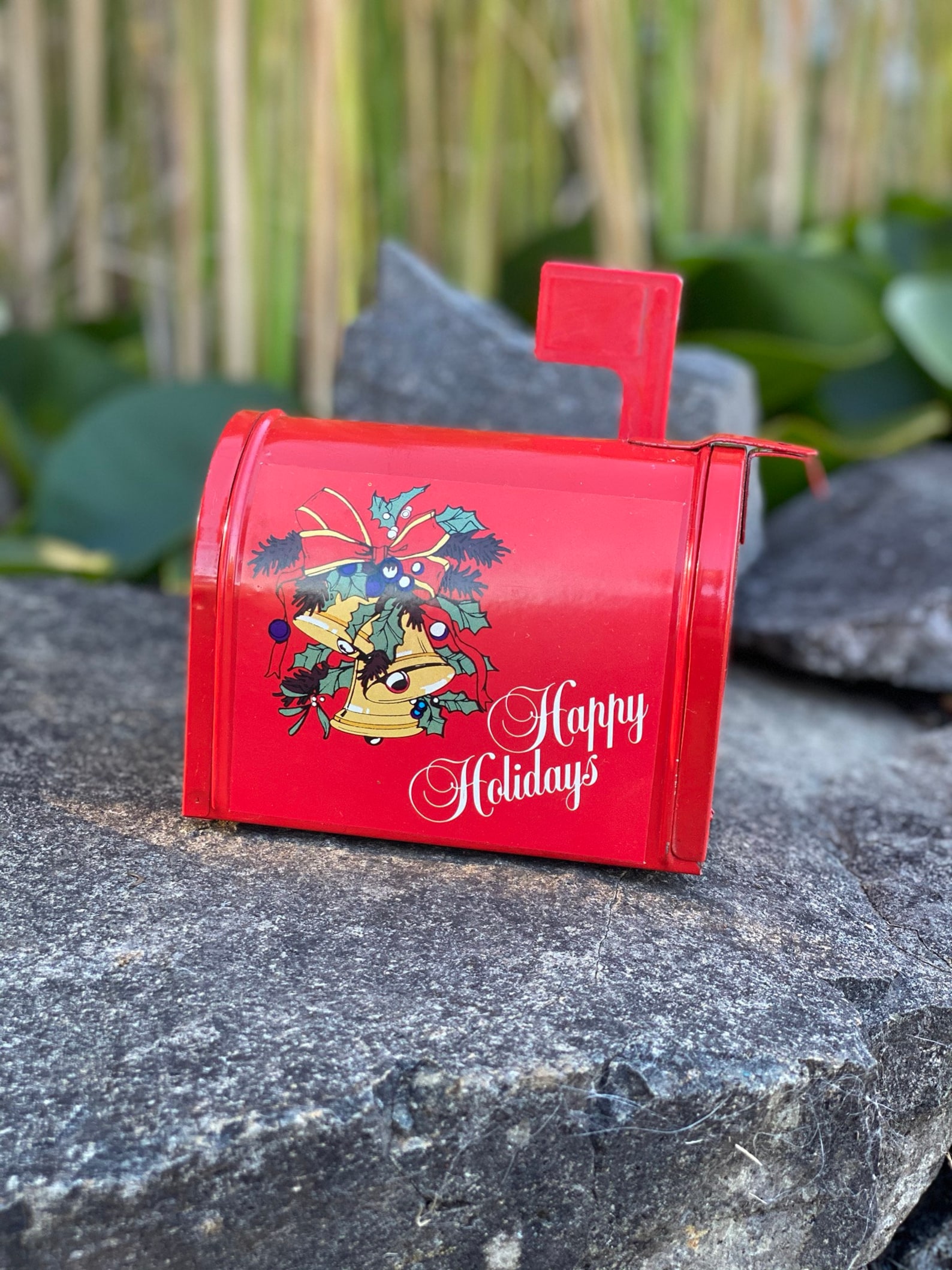 Vintage Giftco Christmas Tin Mail Box - Happy Holidays | Christmas ...