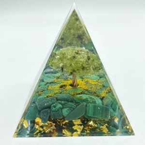 Peridot and Malachite Orgone Pyramid | Generator | Reiki - Etsy