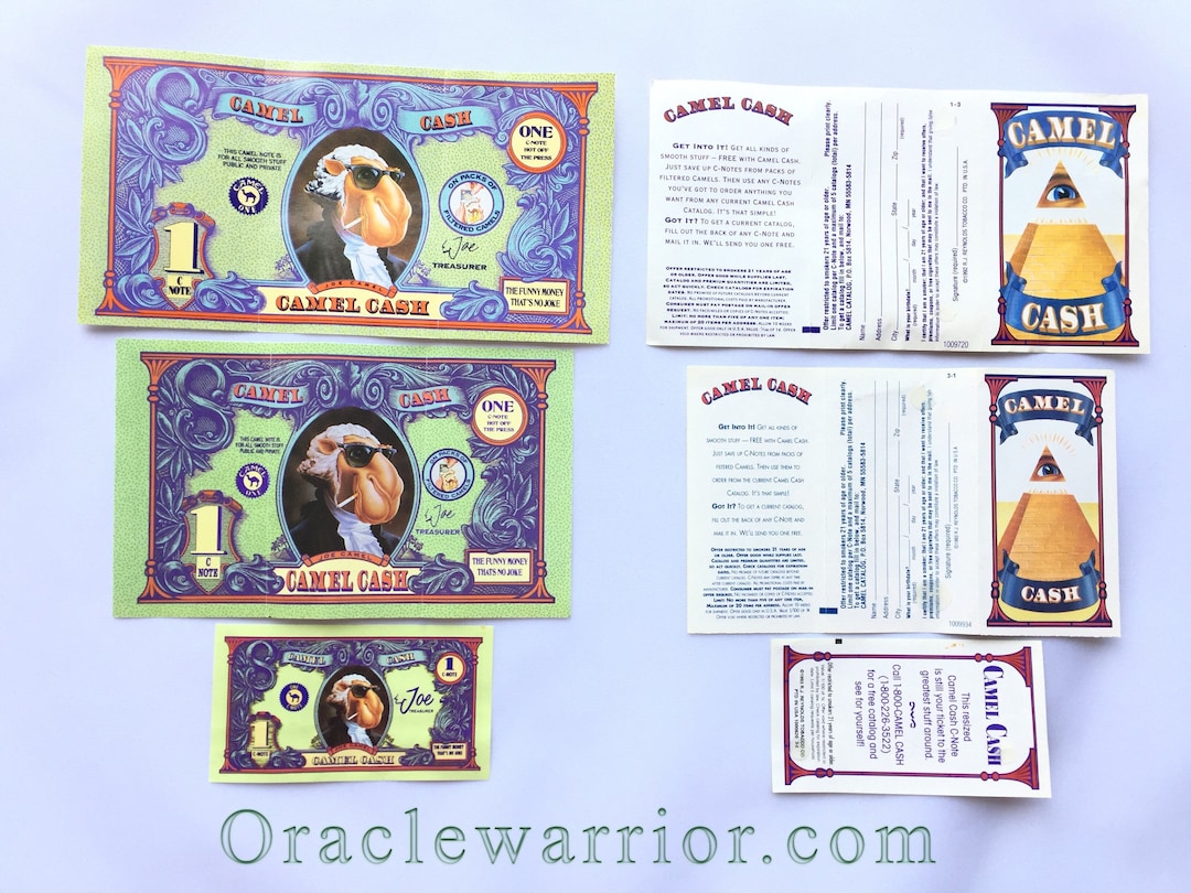 Vintage Joe Camel Cash C-notes: 1992-93 Tobacco Collectibles - Etsy