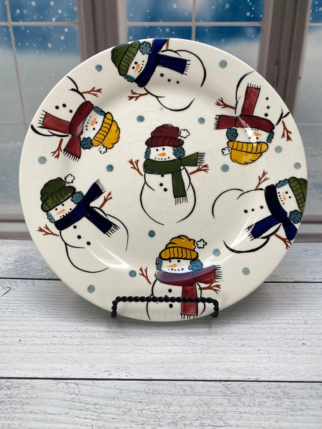 VTG Snowman Harmony by Gibson Designs Dinner Plate | Christmas Decor - Etsy