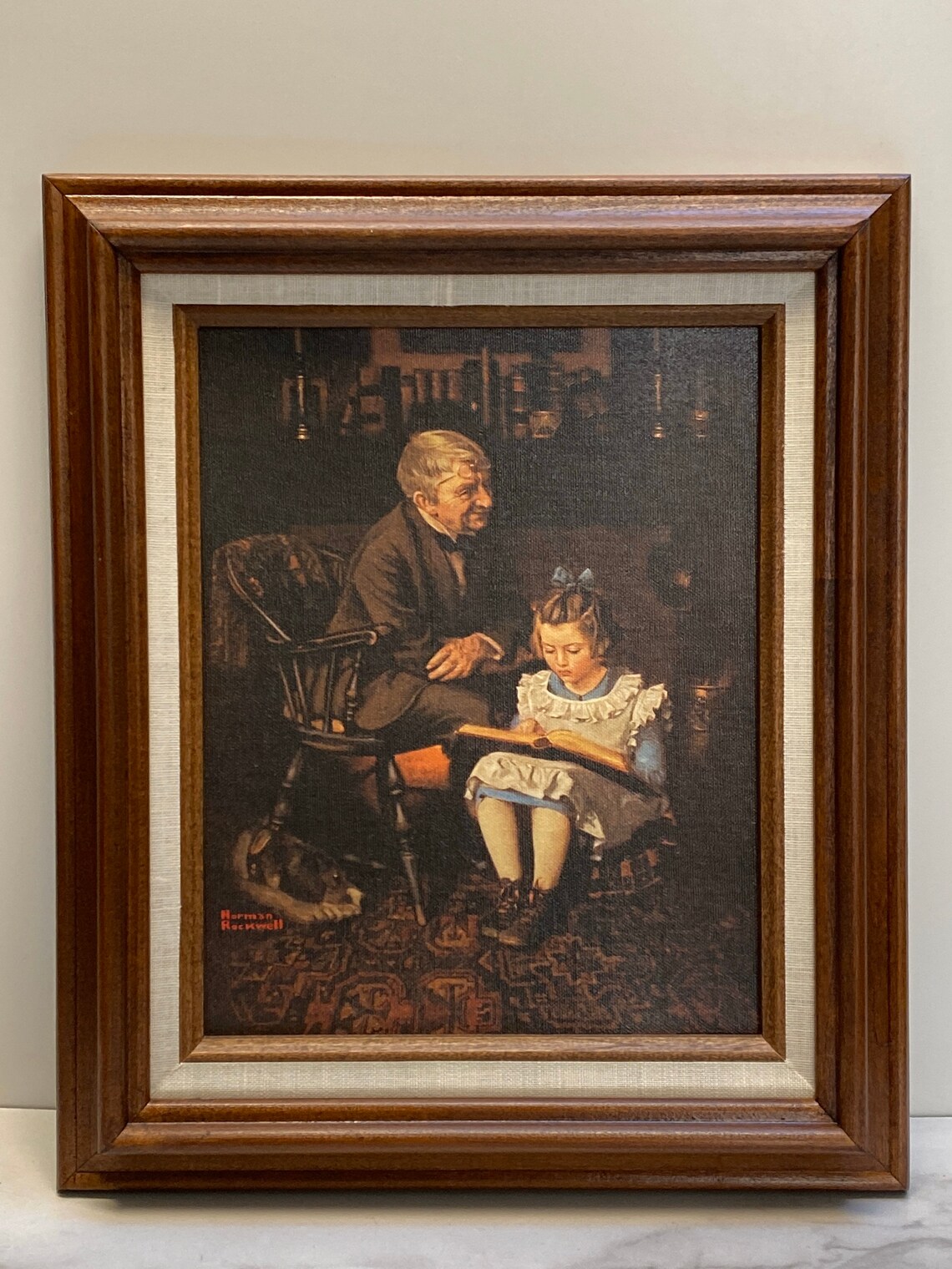 Norman Rockwell the Reading Hour Little Girl Reading to - Etsy