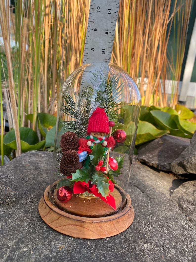 Holiday Elf Glass Dome Table Top Christmas Home Decor - Etsy