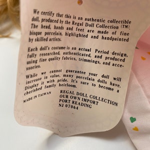 Regal Doll Collection HEIDI R-001-16" Hand Painted Porcelain Doll ...