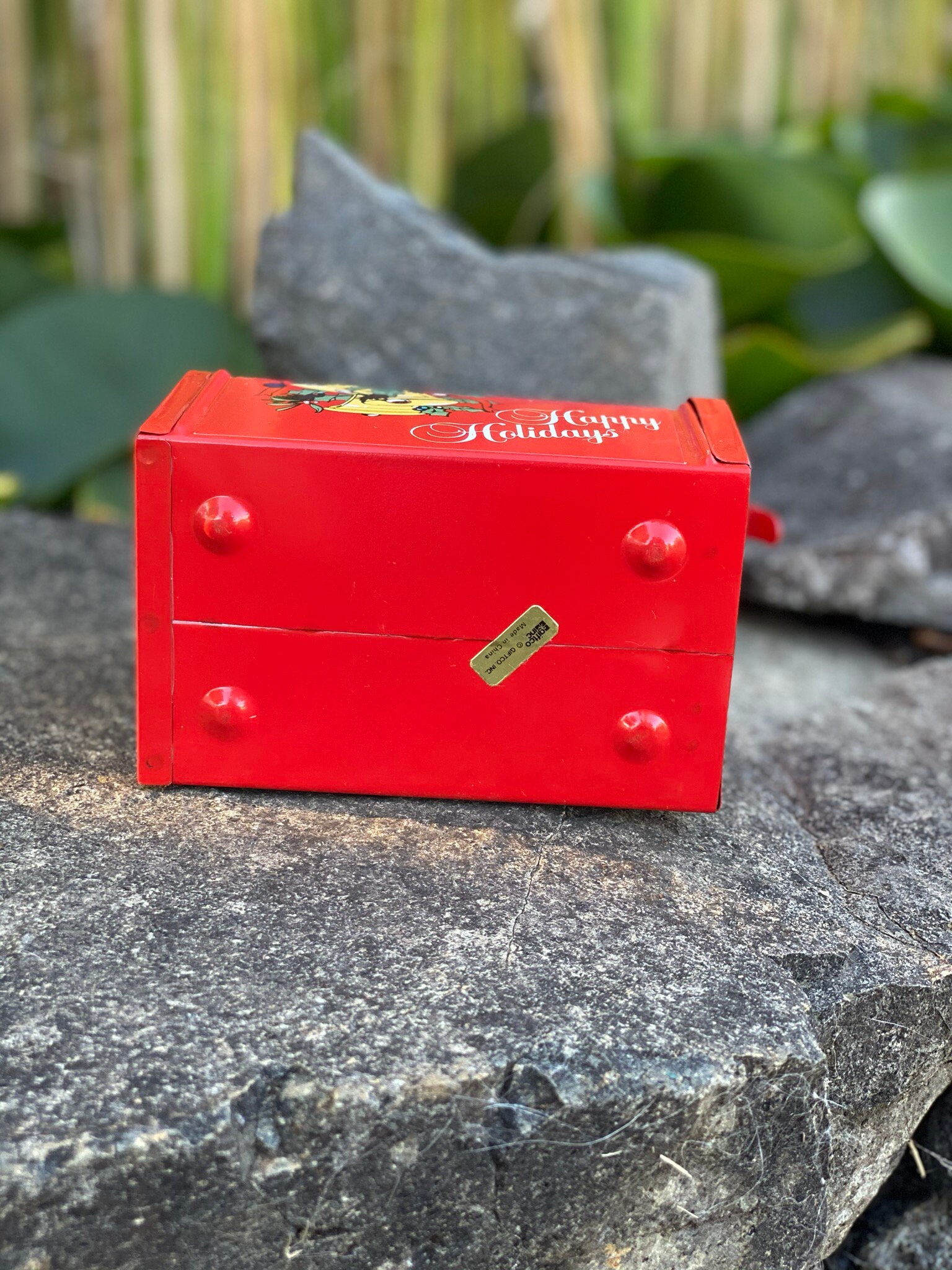 Vintage Giftco Christmas Tin Mail Box - Happy Holidays | Christmas ...