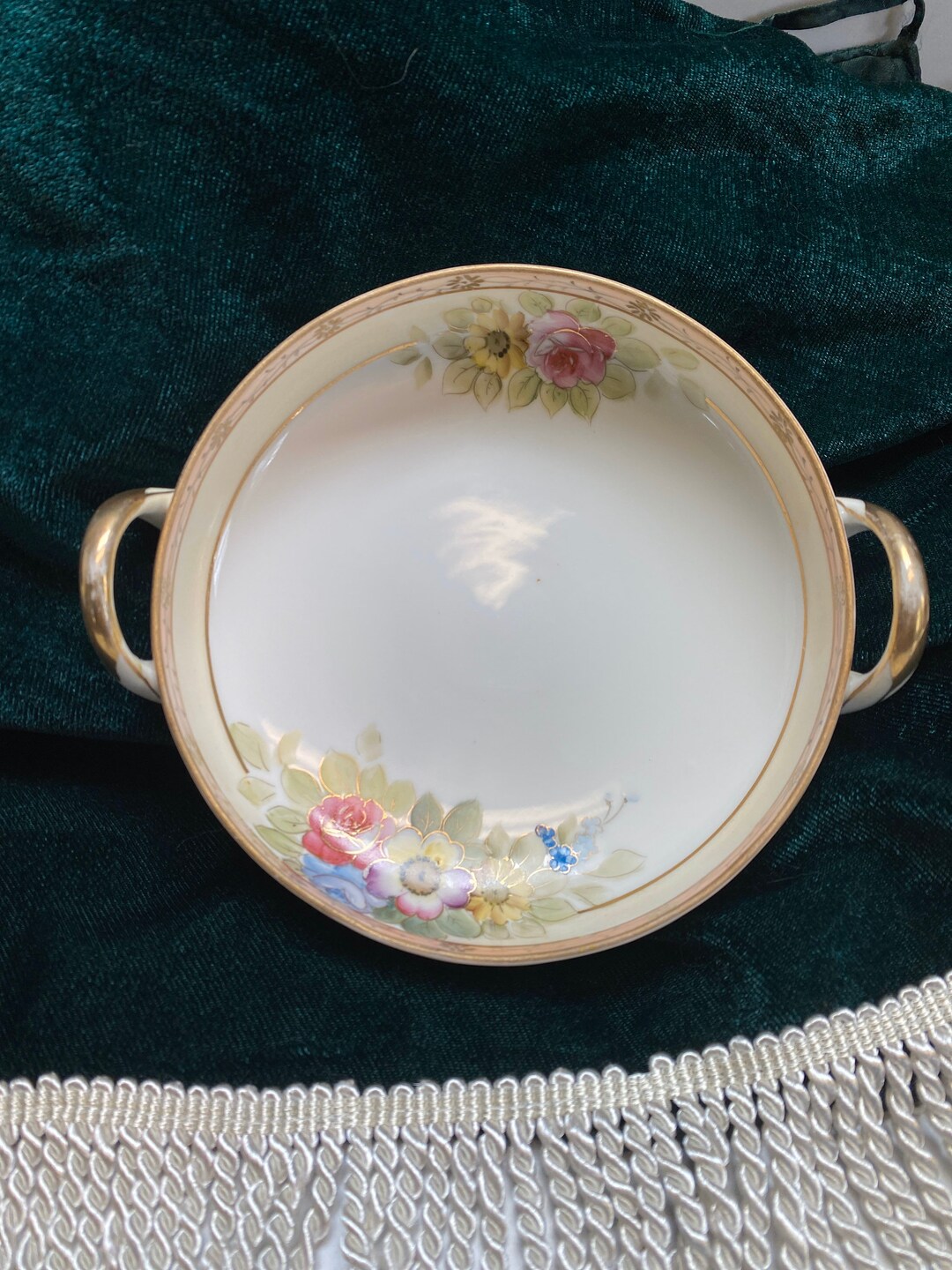 Antique Nippon 24k Floral Bowl - Vintage Candy Dish - Antique Bowl ...