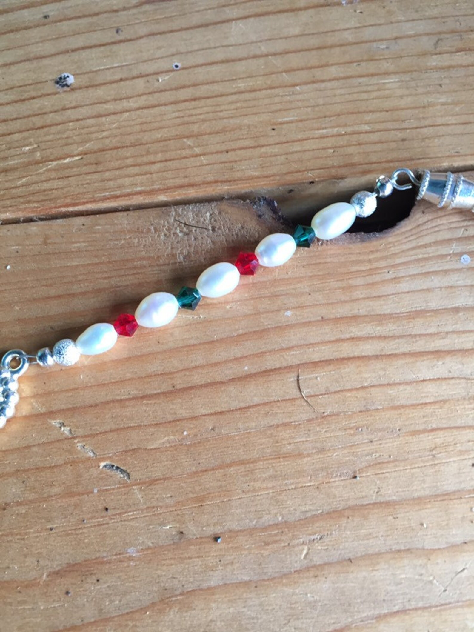 Fresh Water Pearls, Red, Green and Clear Swarovski Crystal Holiday ...