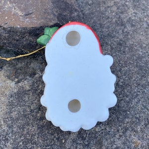 Christmas Tree Ornament Ceramic Santa Head Red Hat Vintage - Etsy