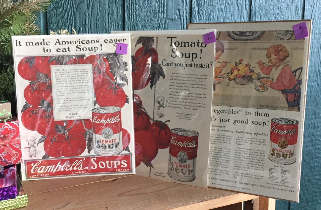 Vintage Campbell's Soup Ad Poster: 1920s-1930s Kitchen Decor - Etsy