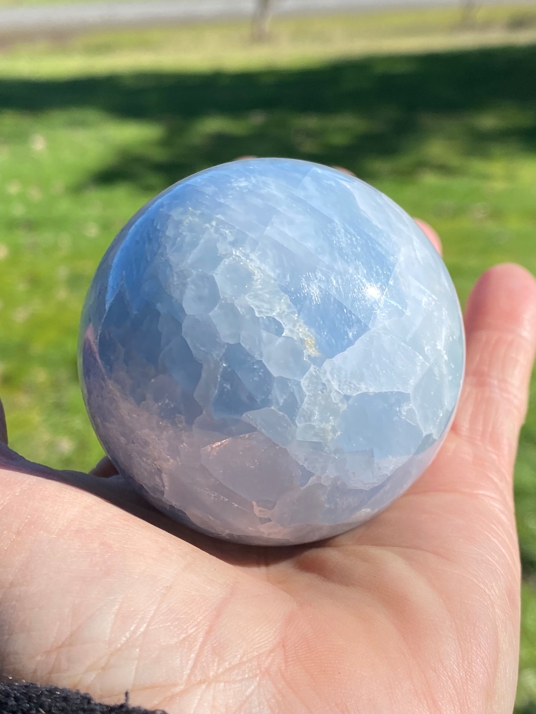 Natural Blue Calcite Quartz Sphere Crystal Ball Mineral Specimen | 335 ...