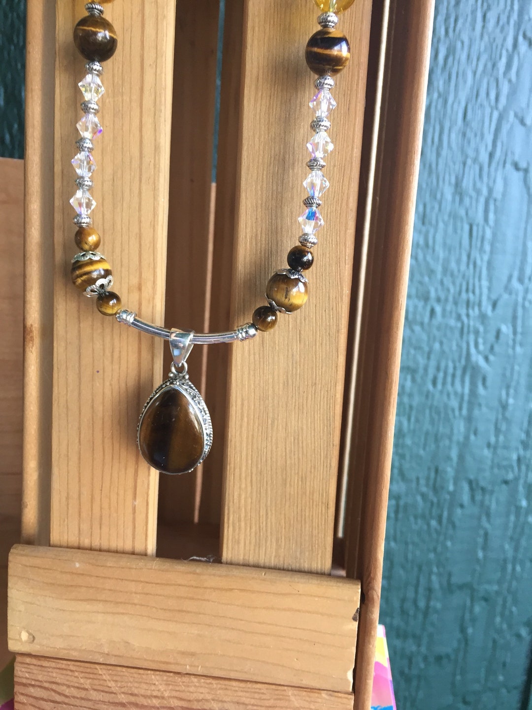Handcrafted Chakra Healing Necklace With Tigers Eye, Citrine, Black ...