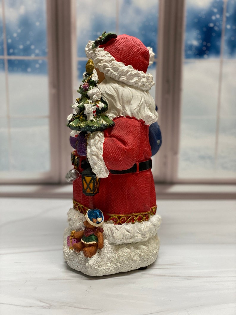 Vintage 12 in Resin Fiber Optic Santa Claus Christmas Decor - Etsy