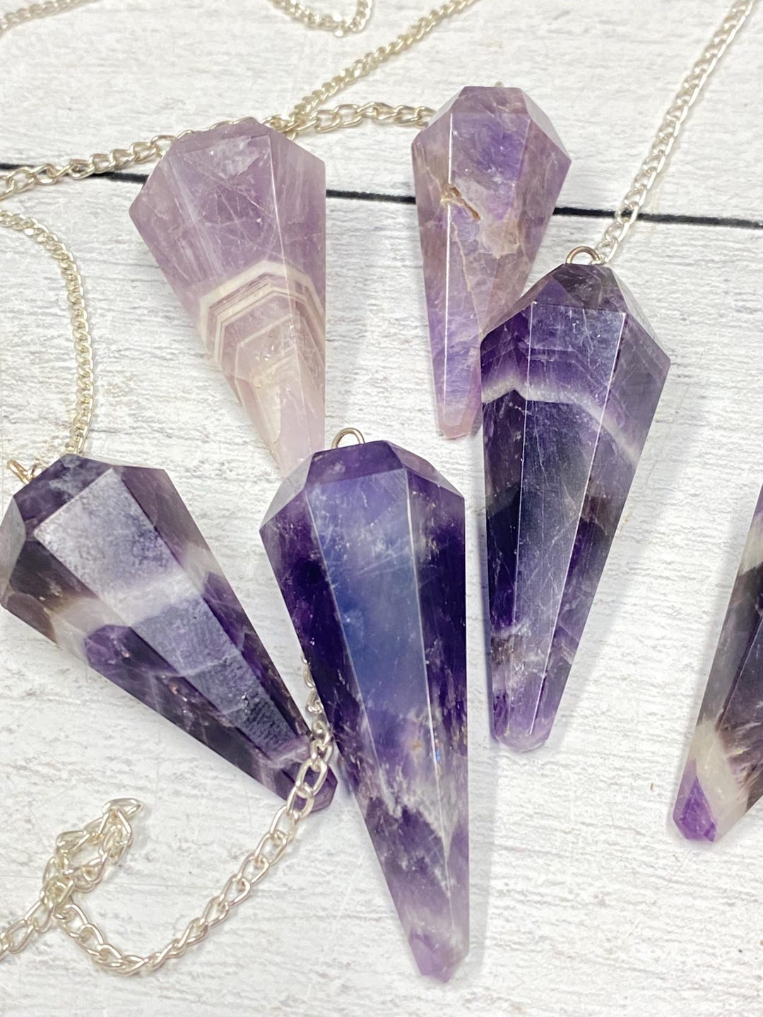 New Amethyst Diamond Shape Crystal Pendulum | Metaphysical | Dowsing - Etsy