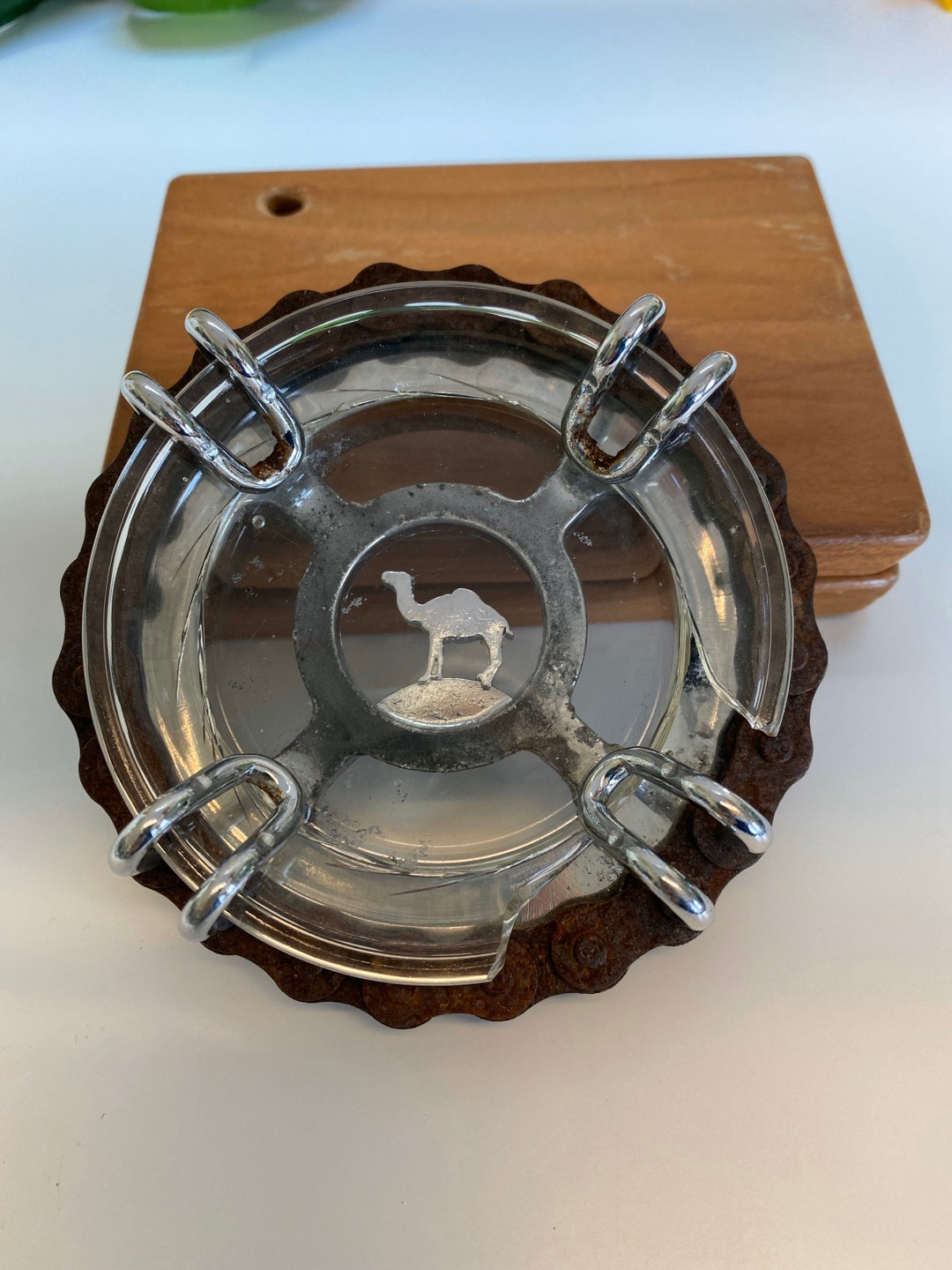 Vintage-inspired Camel Ashtray With Motor Glass and Bike Chain Accents ...