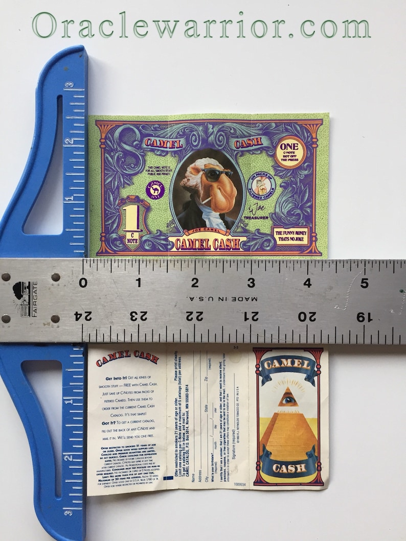 Vintage Joe Camel Cash C-notes: 1992-93 Tobacco Collectibles - Etsy