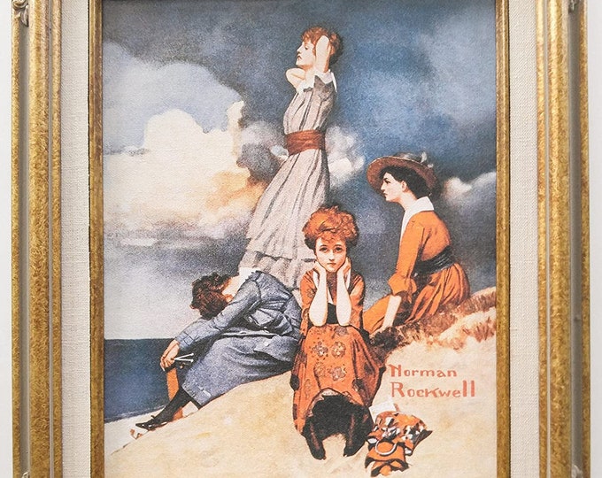Norman Rockwell Waiting on the Shore - Norman Rockwell Art - Canvas Art ...