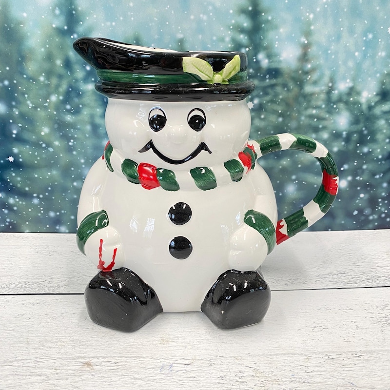 Snowman Pitcher - Etsy