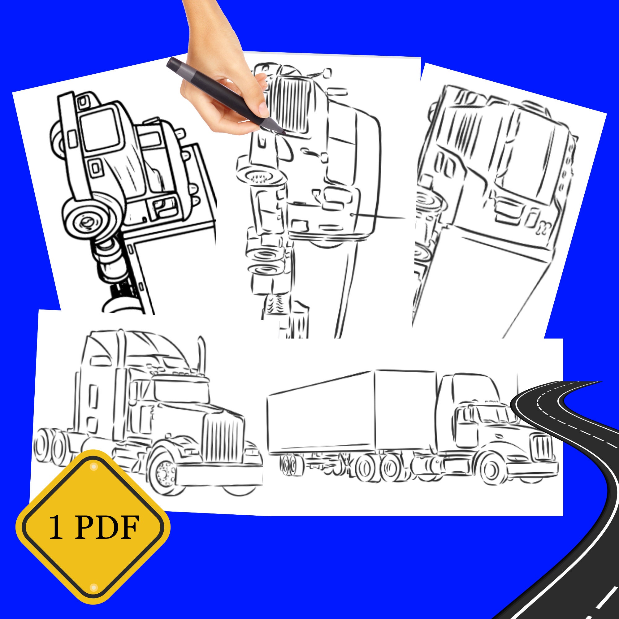 Tractor Trailer Truck Coloring Pages for All Ages With 15 Pages on a ...