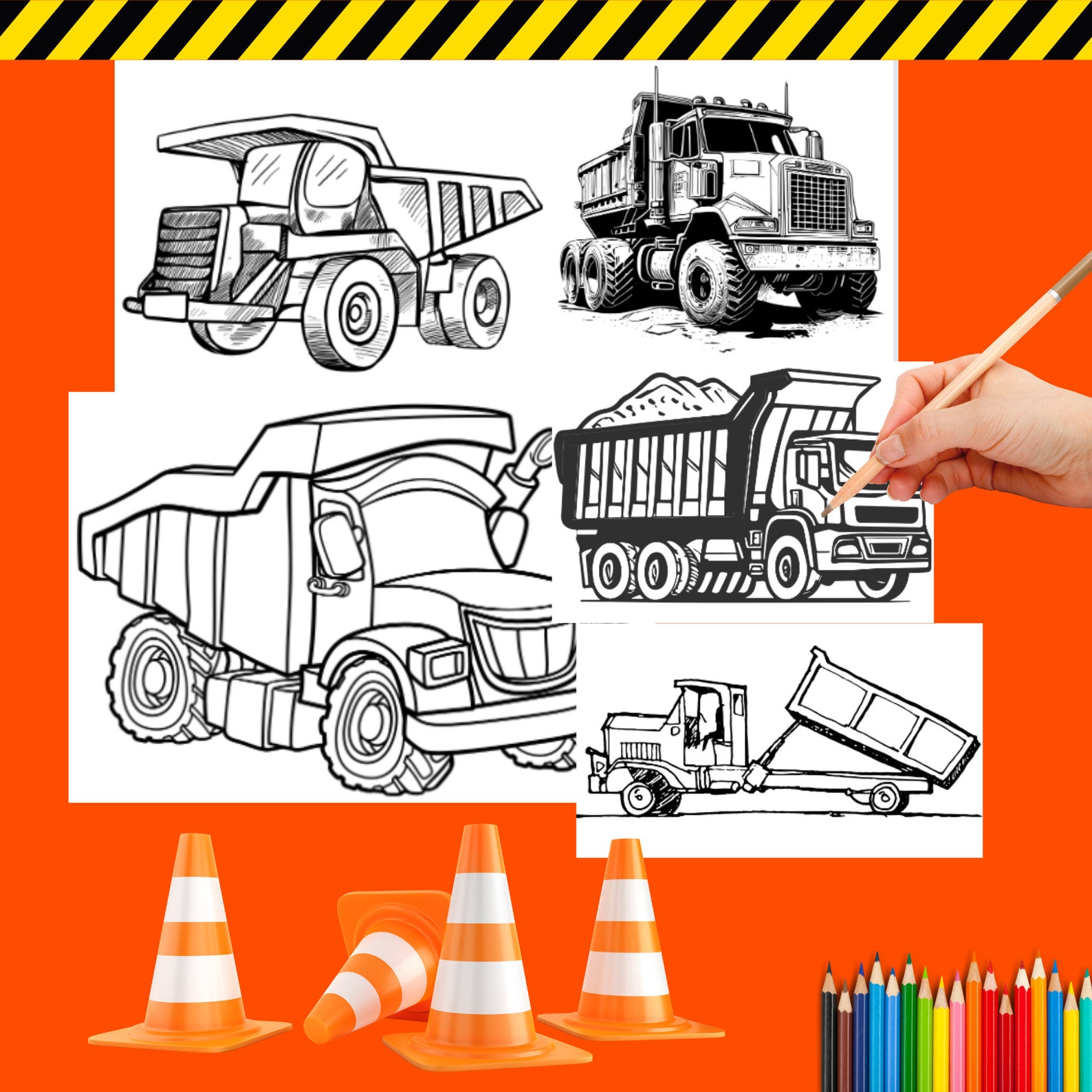 Dump Truck Coloring Pages for All Ages 15 Coloring Pages on a ...