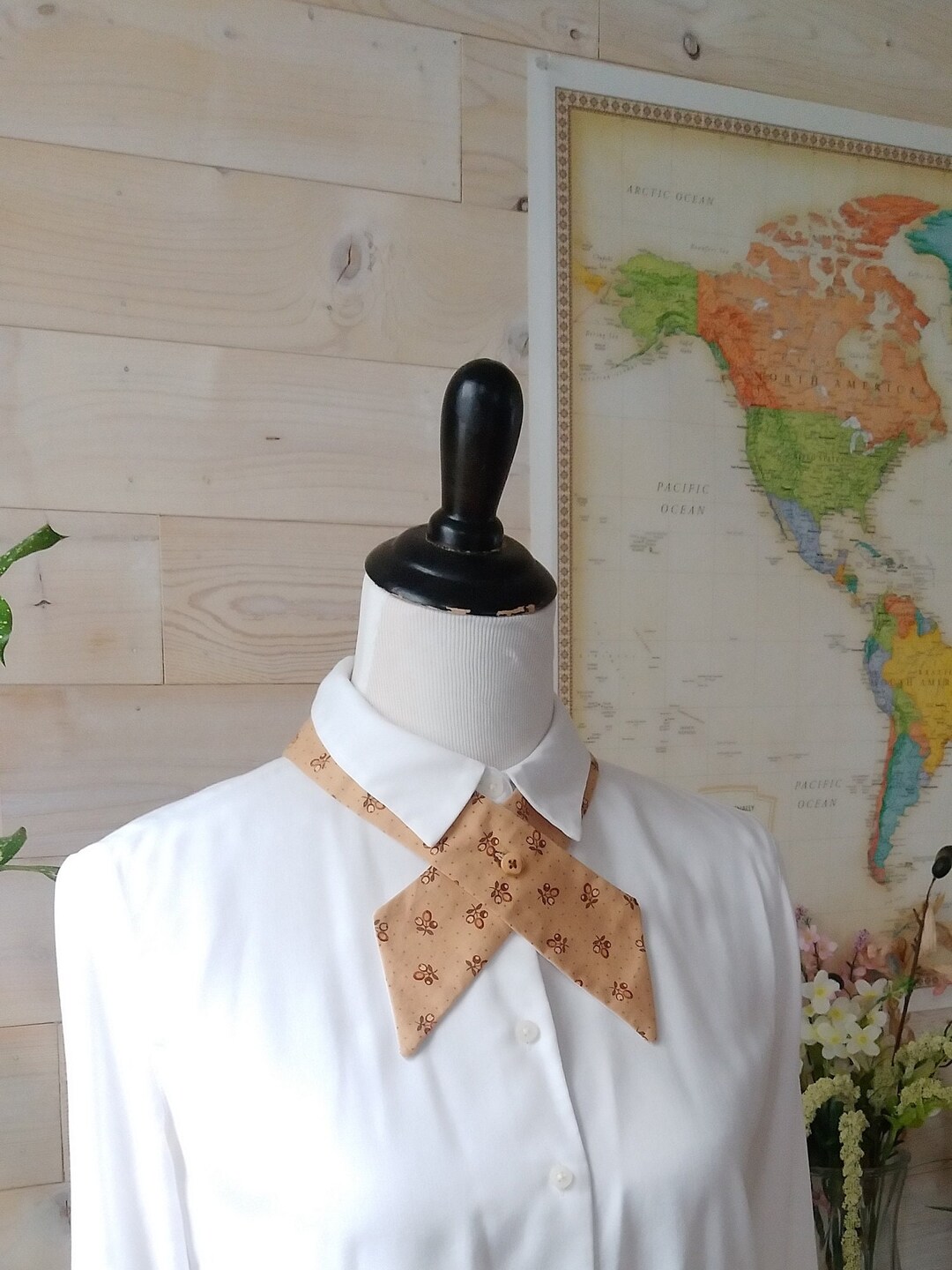 Women's Crossover Necktie Collar Cream - Etsy
