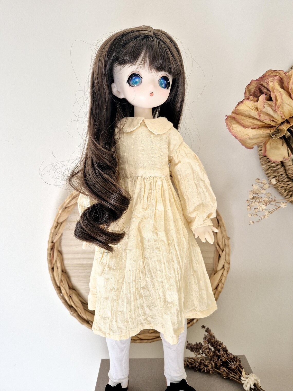 BJD 1/4 DOLL Dress, 1/4 Charm Doll BJD, Kimono Sleeves Dress, Msd Doll ...