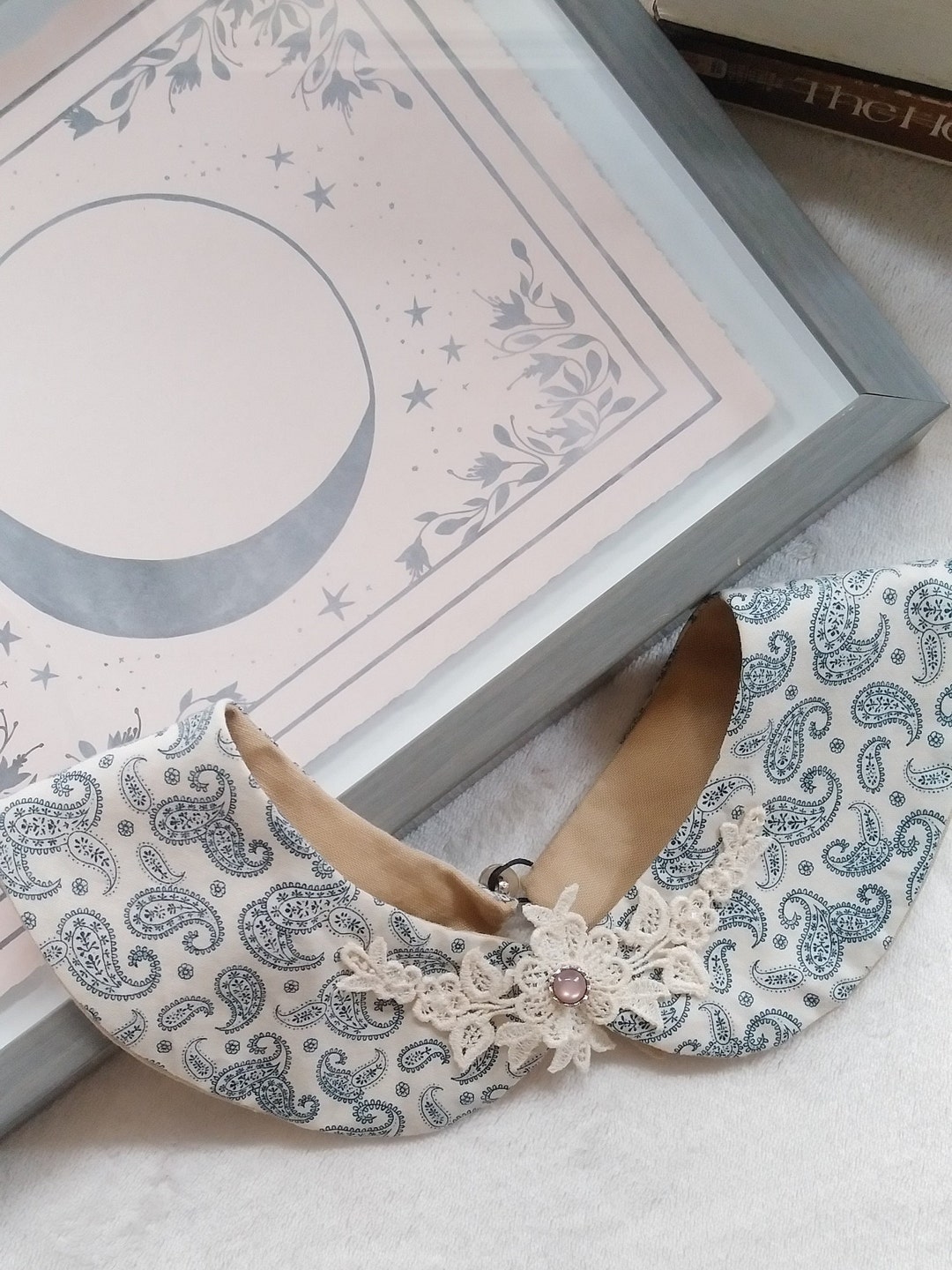 Removable Japan Paisley Print Collar With Cream Lace - Etsy