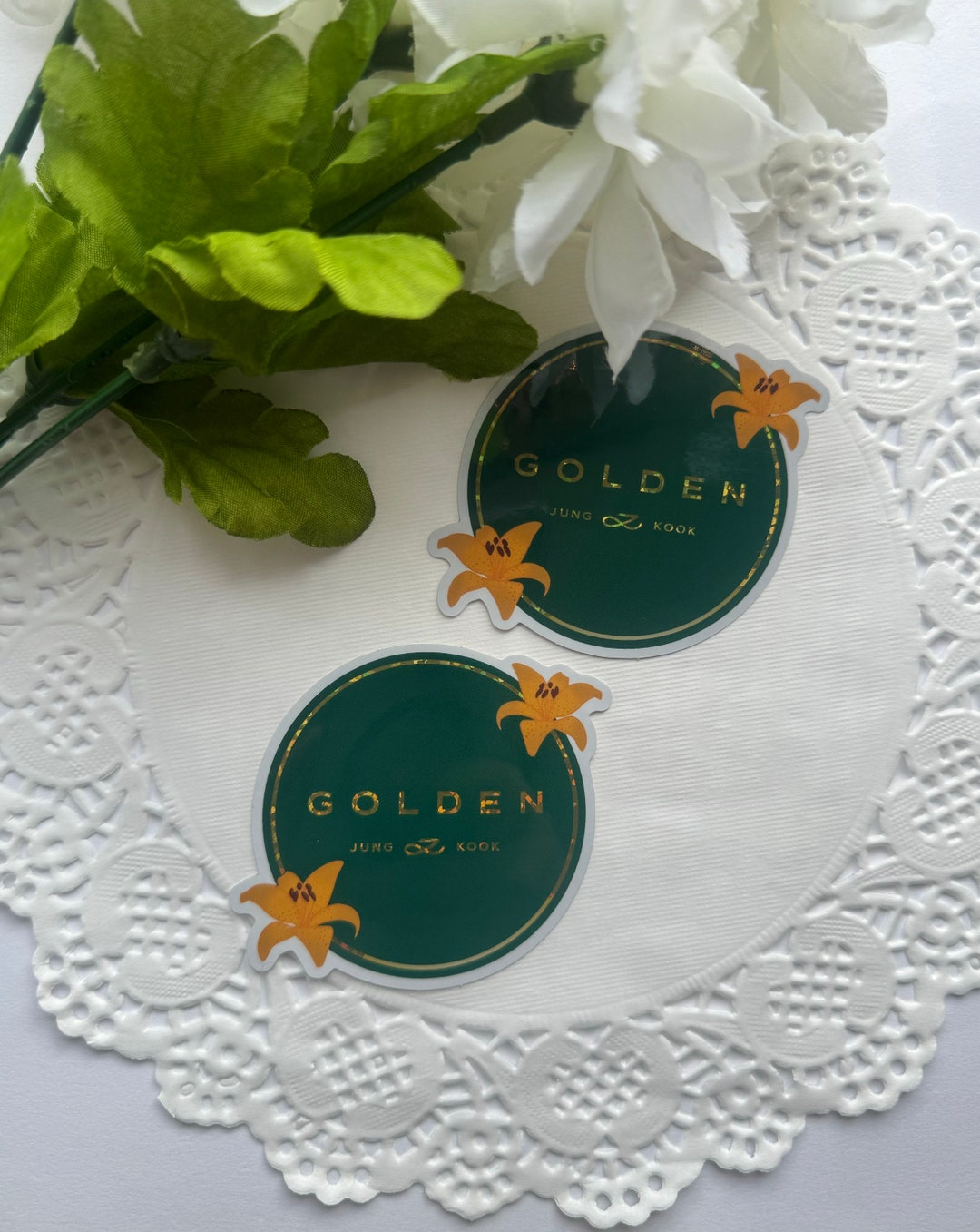Golden Glitter Sticker - Etsy