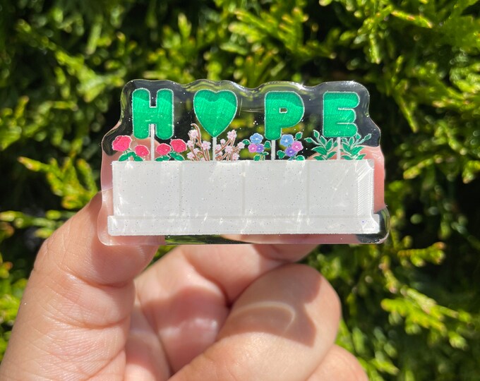 Hope Pot Glitter Acrylic Pin - Etsy