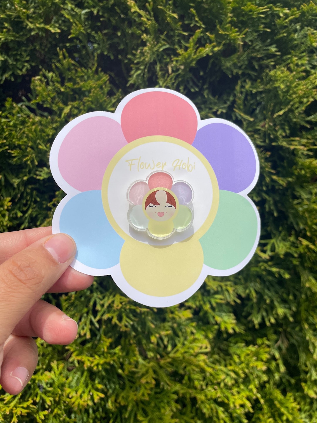 Hobi Flower Acrylic Pin - Etsy
