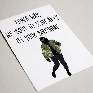 Drake Toosie Slide Birthday Card Perfect Drake Fan Gift for - Etsy