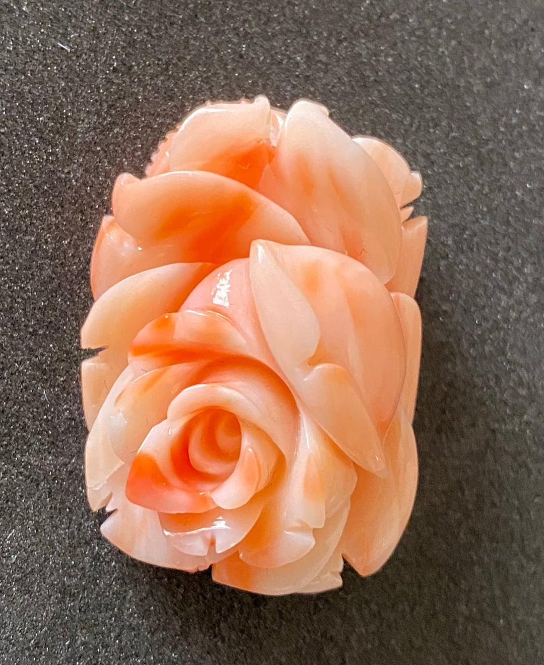 Natural Angel Skin Coral Carved Rose Carving Loose Bead, Natural Pink ...