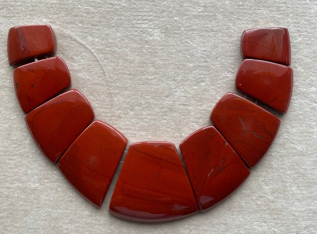 Red Jasper Graduated Trapezoid Slab Slice Beads - Etsy