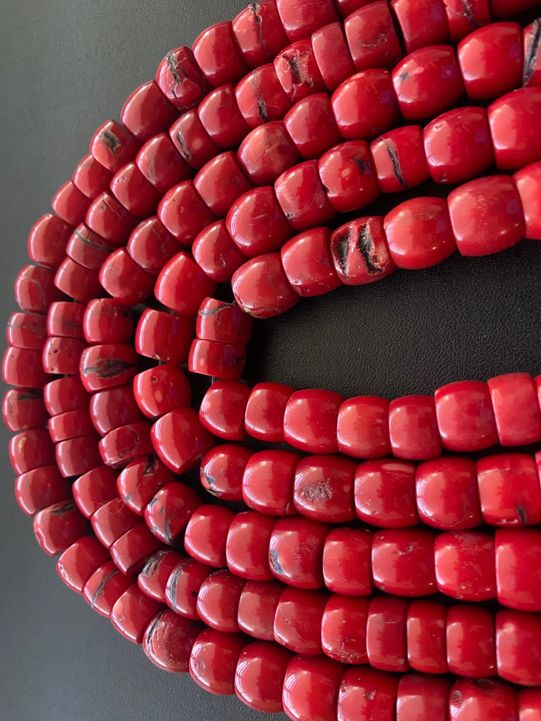 Large Beads Dyed Coral High-quality Drum Shape 15x12 and 17x12mm 15.5 ...