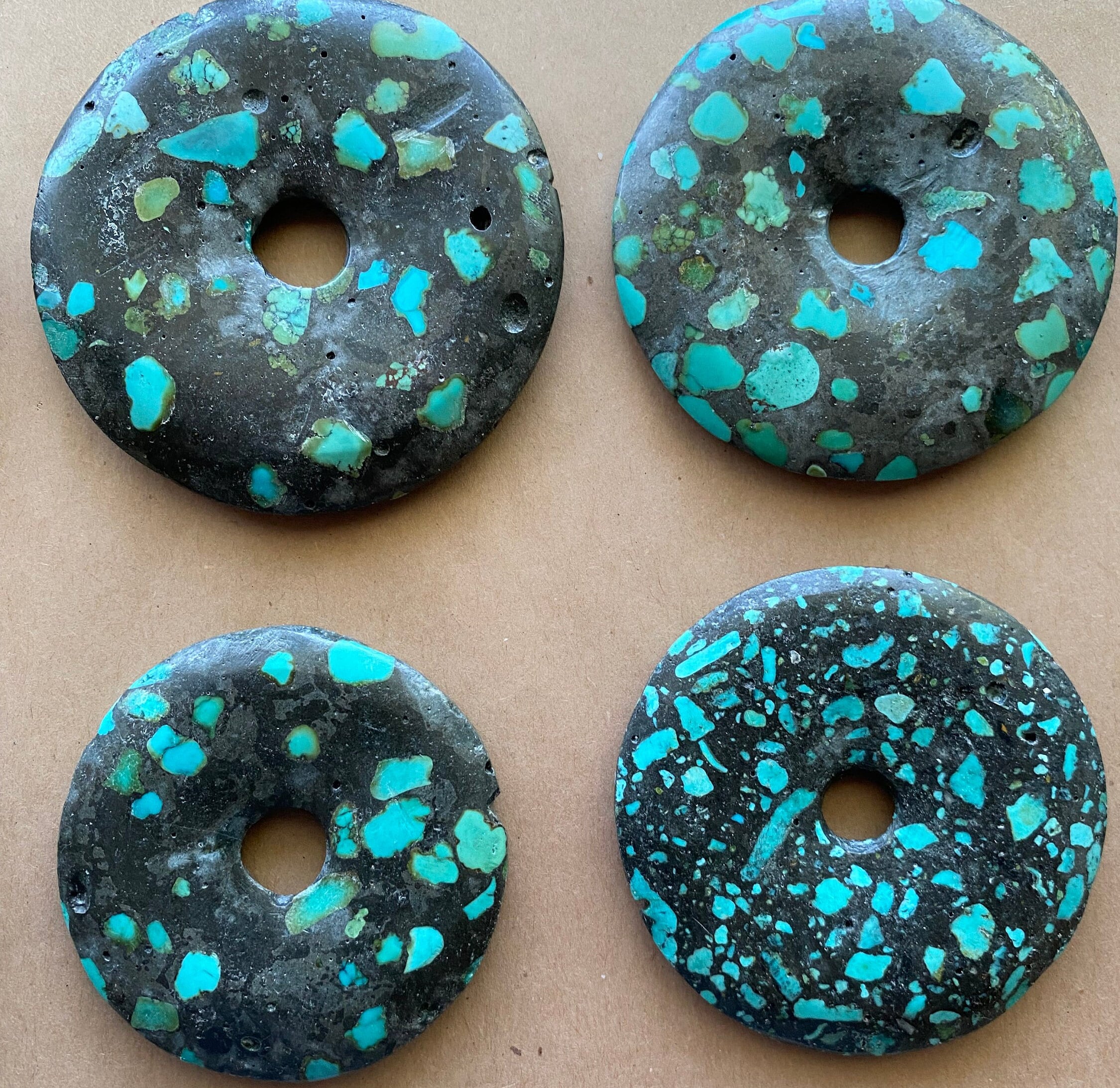Vintage Large Stabilized Chinese Turquoise Donut Shape 55-65mm.natural ...