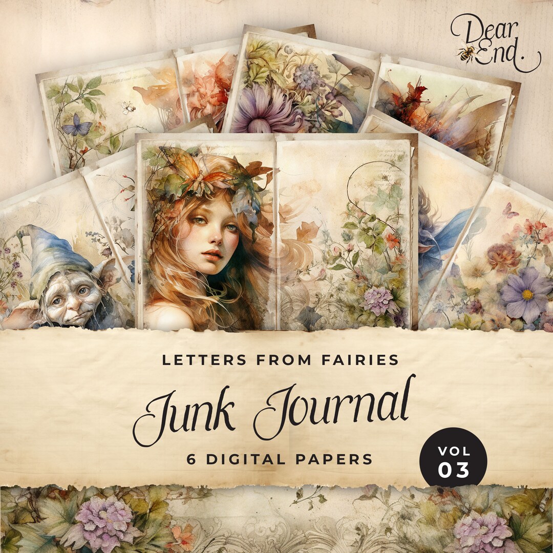 Forest Fairy Junk Journal Digital Paper, Fairies, 6 Digital Journal ...